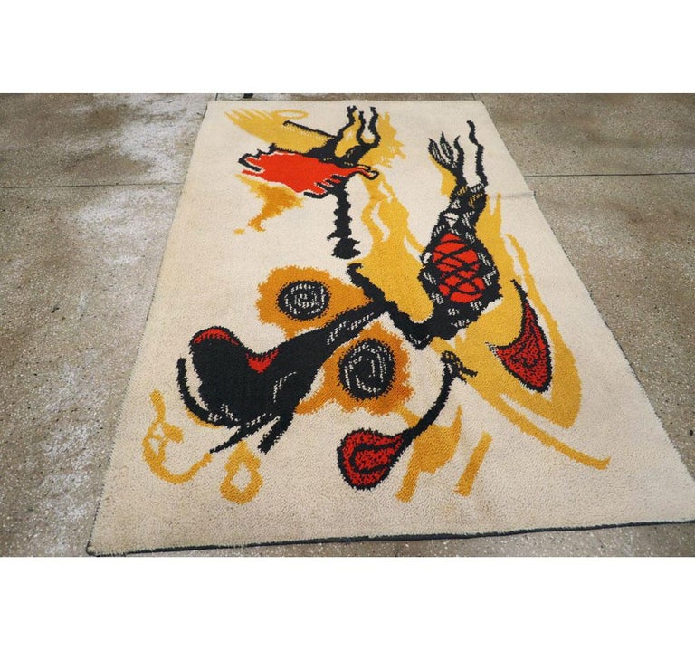 Mid-20th Century Handmade Swedish Art Deco Small Room Size Accent Rug ...