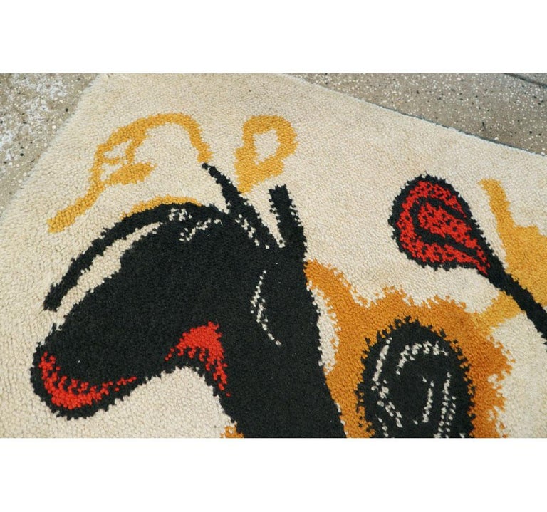 Mid-20th Century Handmade Swedish Art Deco Small Room Size Accent Rug ...