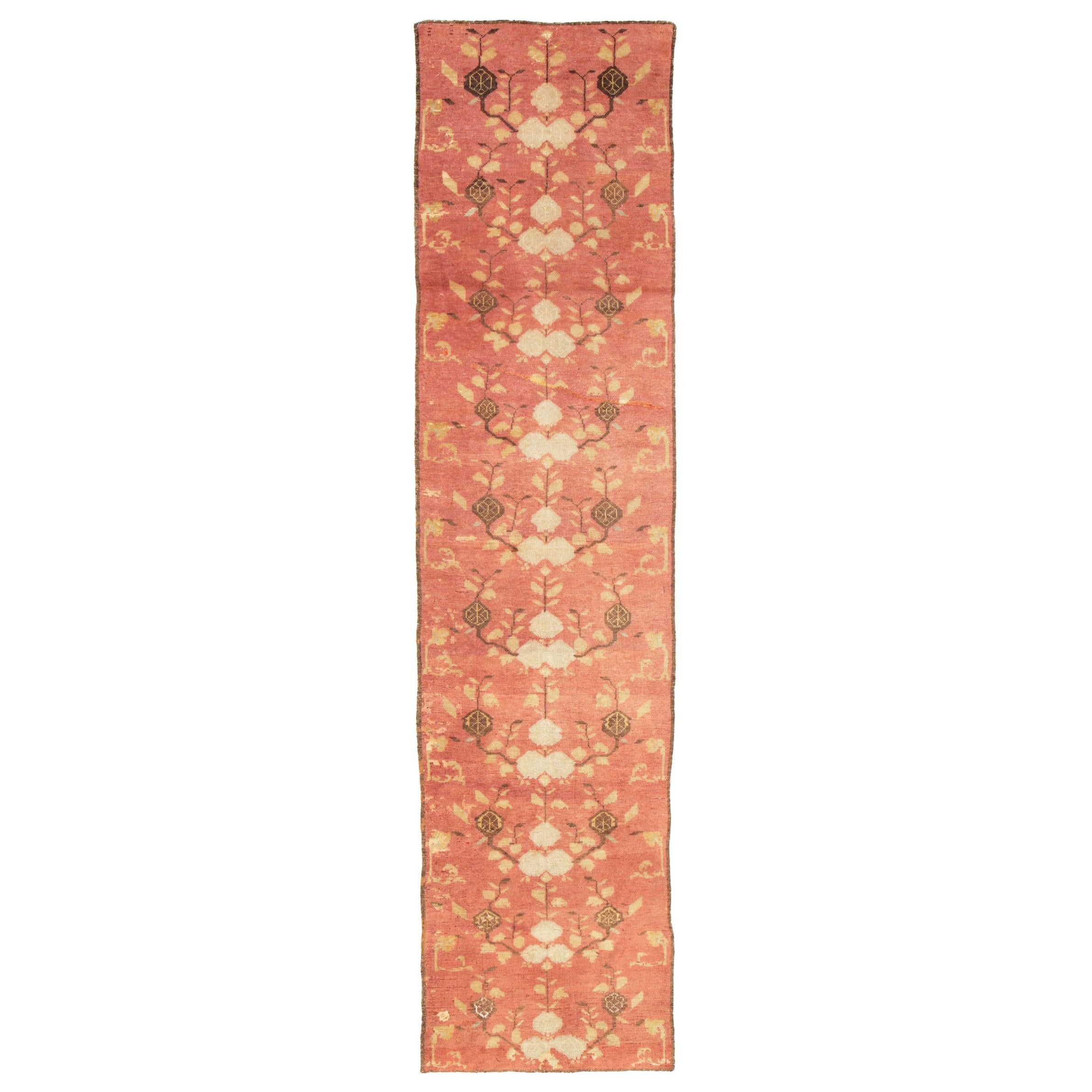 Mid-20th Century Handmade Turkish Art Deco Chintamani Runner Rug in ...