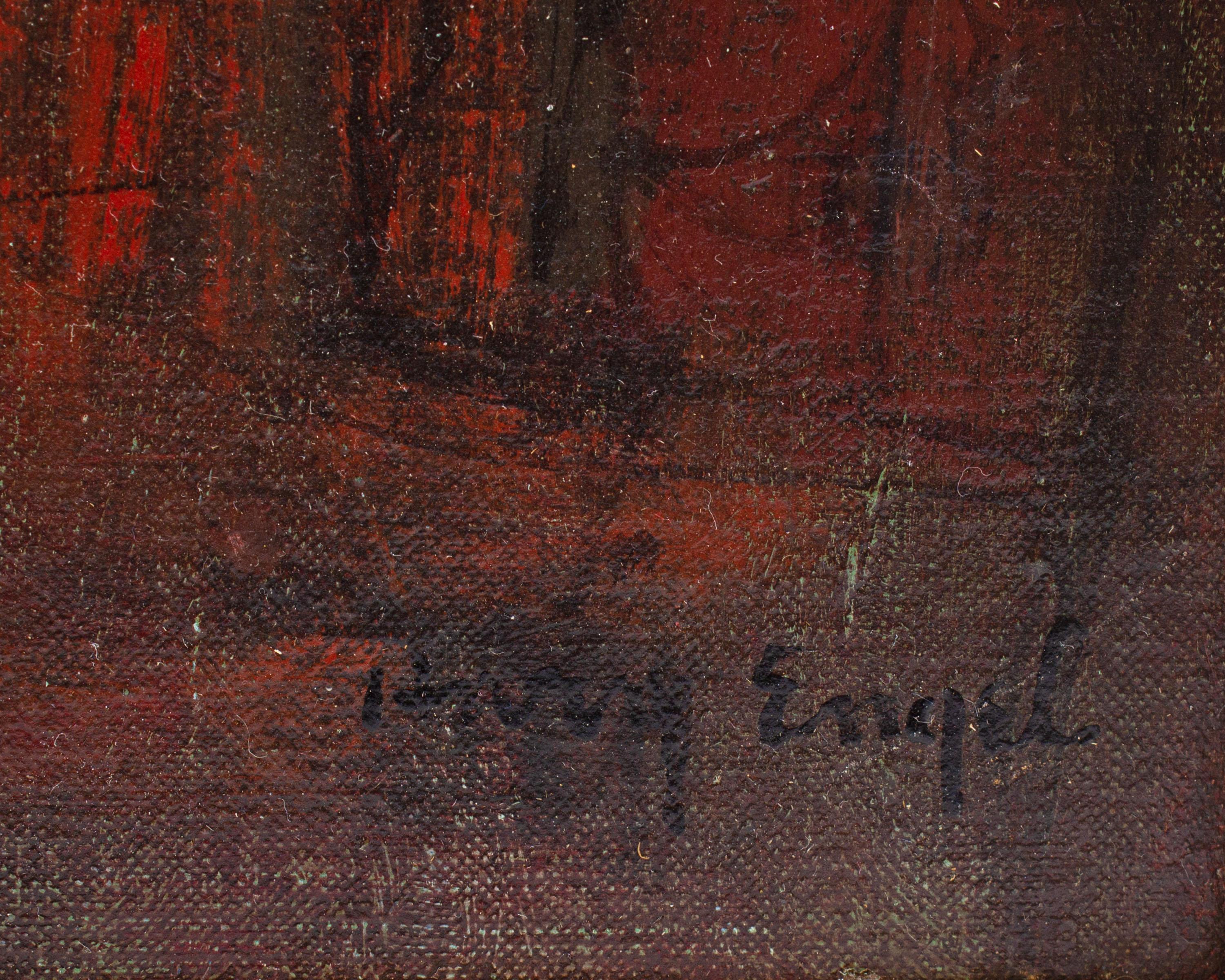 Mid-20th Century Harry Engel Signed Oil on Board Abstract Painting at ...