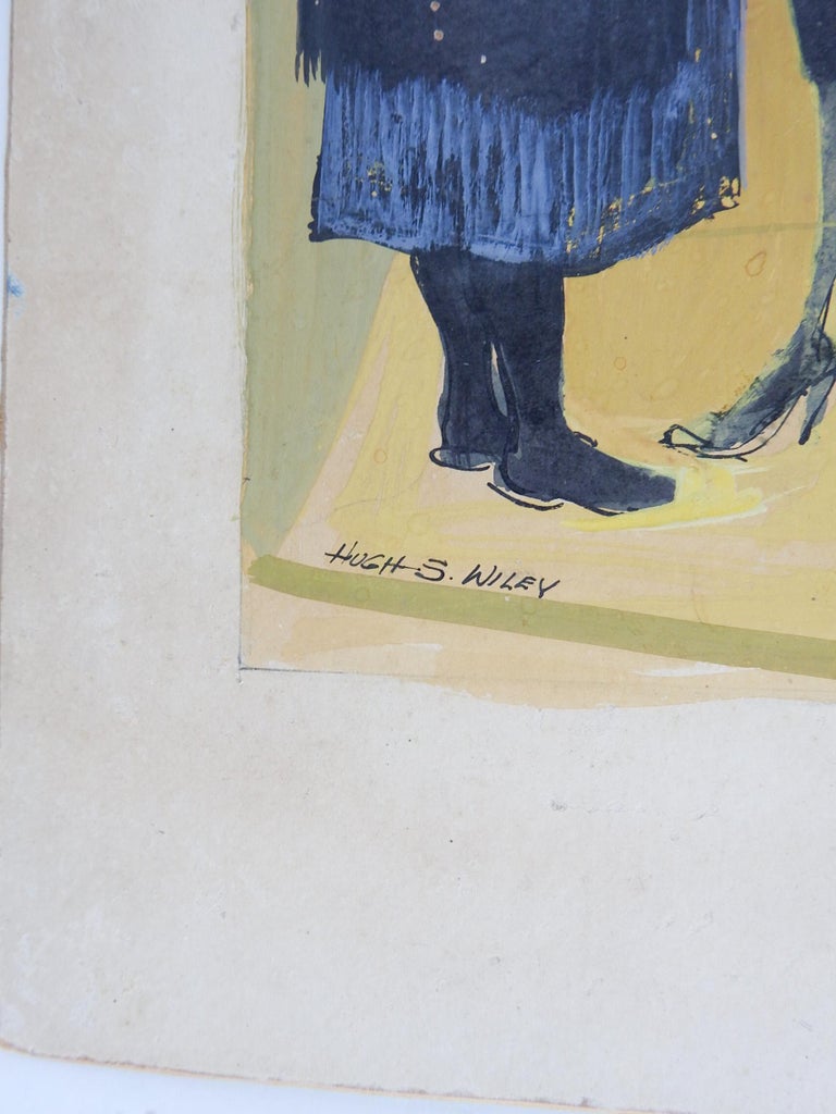 Mid 20th Century Hugh Wiley Modernist Spanish Women Painting For Sale ...