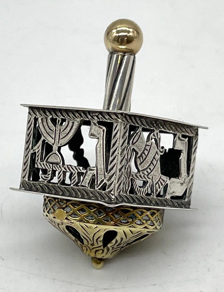 Mid-20th Century Israeli Silver Hanukkah Dreidel For Sale at 1stDibs