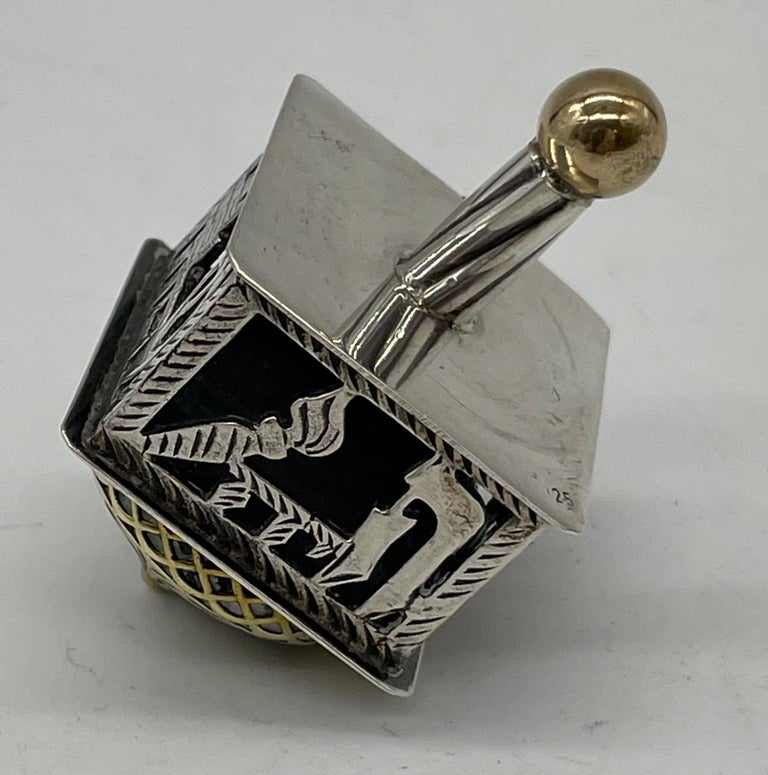 Mid-20th Century Israeli Silver Hanukkah Dreidel For Sale at 1stDibs