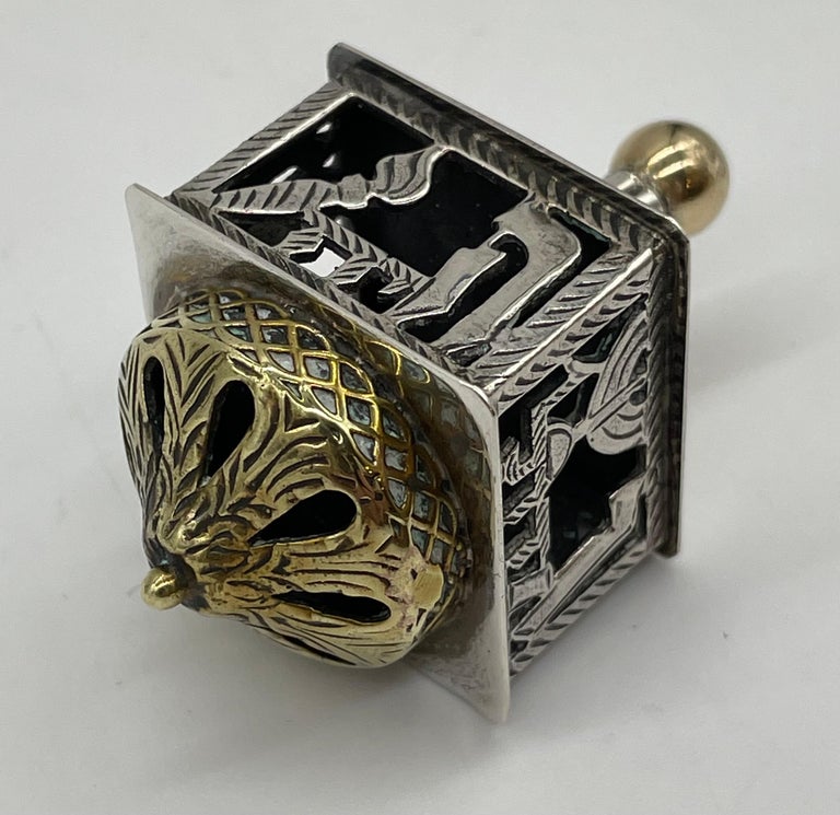 Mid-20th Century Israeli Silver Hanukkah Dreidel For Sale at 1stDibs