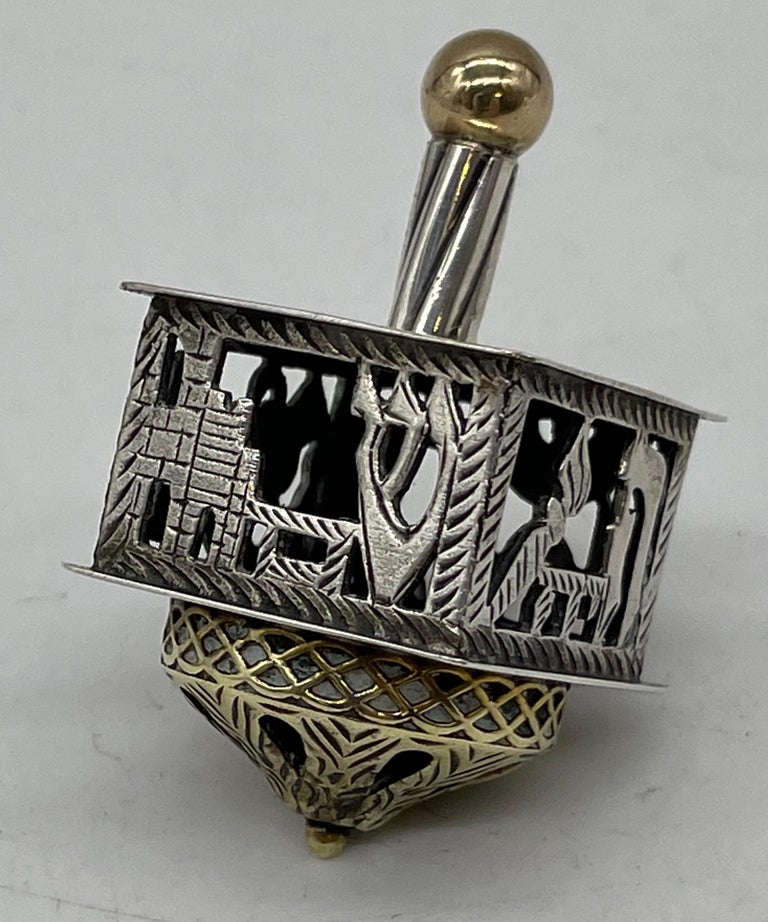Mid-20th Century Israeli Silver Hanukkah Dreidel For Sale at 1stDibs