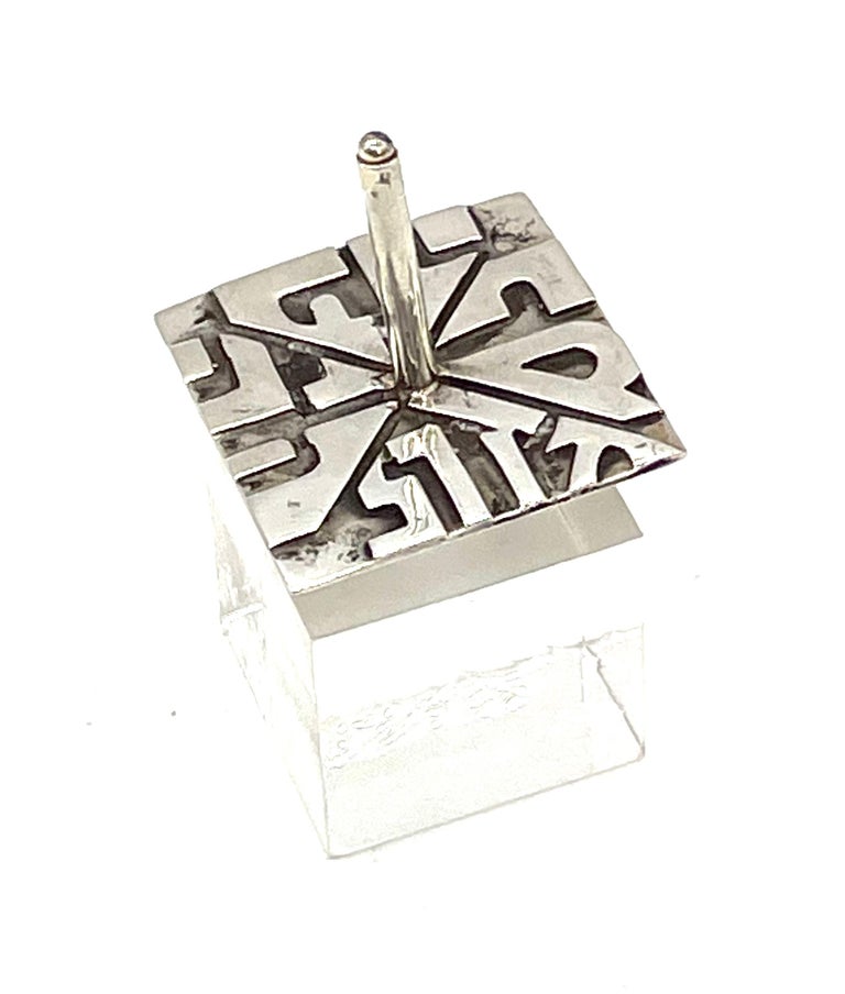 Mid-20th Century Israeli Silver Hanukkah Dreidel For Sale at 1stDibs