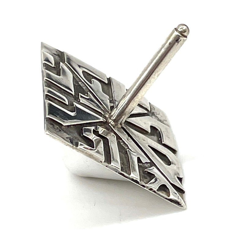 Mid-20th Century Israeli Silver Hanukkah Dreidel For Sale at 1stDibs