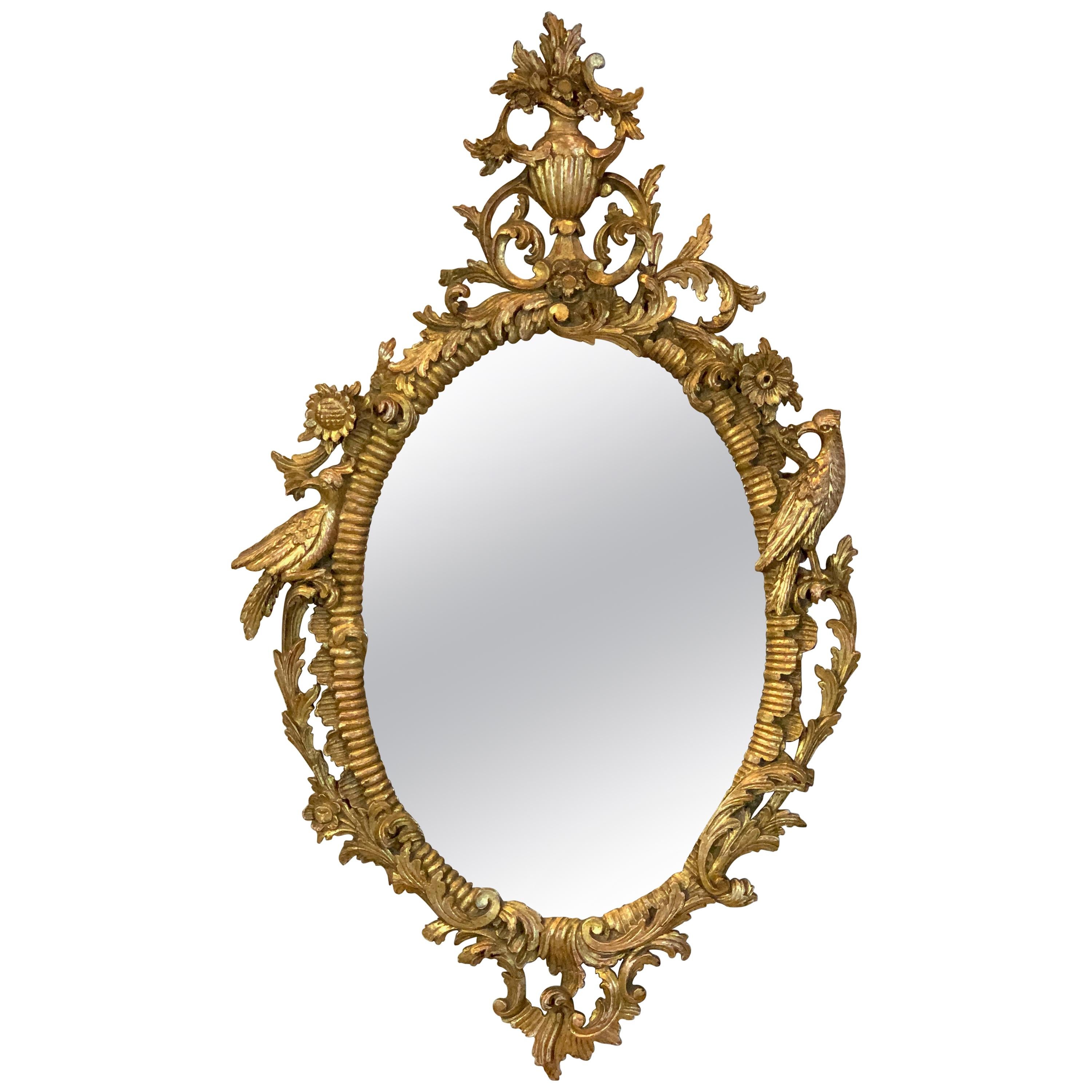 Mid-20th Century Italian Carved and Gilded Mirror at 1stDibs