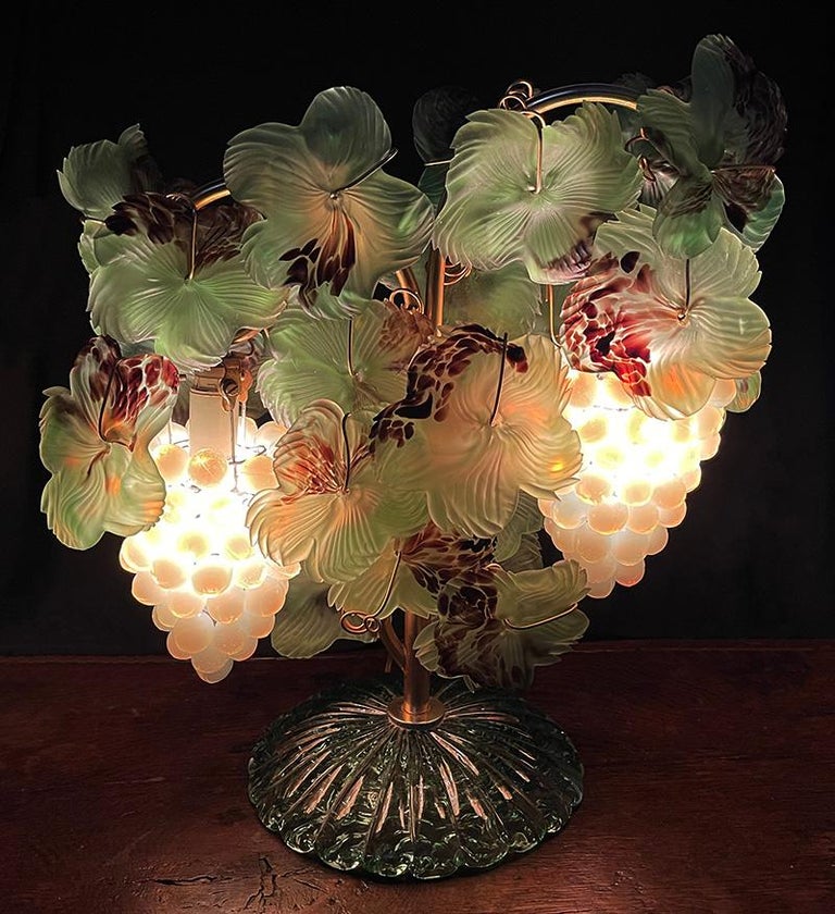 Mid-20th Century Italian Murano Grape Lamp For Sale at 1stDibs