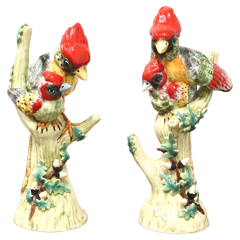 Mid 20th Century Italian Porcelain Cardinal Birds - Pair For Sale at ...