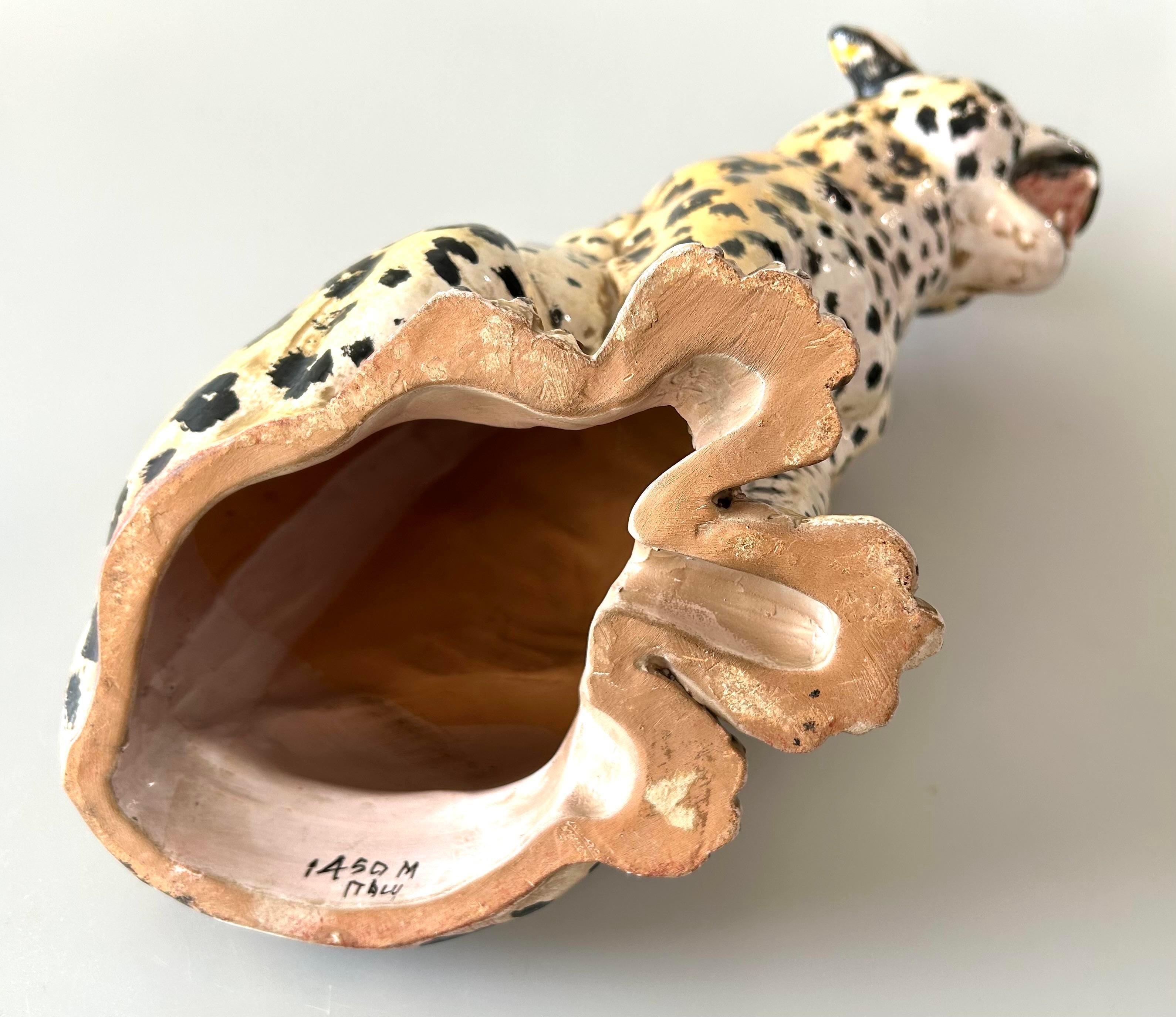 Mid-20th Century Italian Terracotta Growling Leopard Sculpture For Sale ...