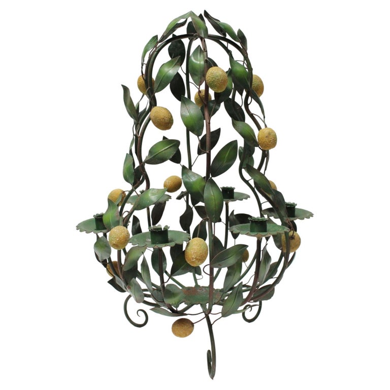 Mid-20th Century Italian Tole Lemon Tree Candelabra / Chandelier For ...