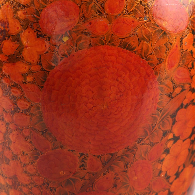 Mid-20th Century Kashmiri Lacquer Papier Mache Vase For Sale at 1stDibs