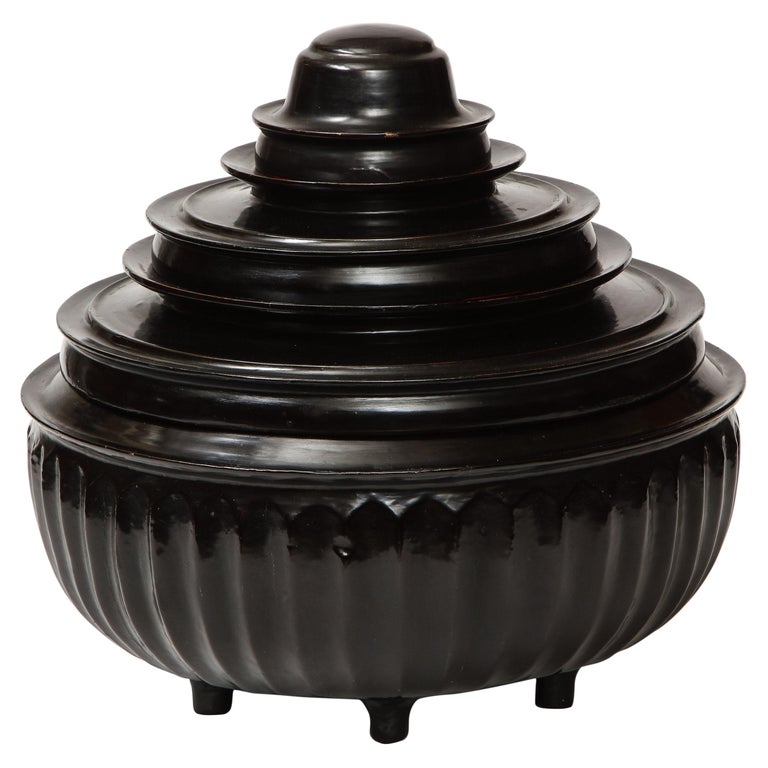 Mid-20th Century Lacquer on Cane, Burmese Temple Offering Box at 1stDibs