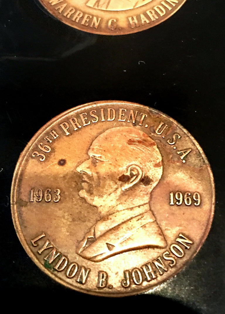 Mid-20th Century Large Black Lacquer Presidential Coin Inlay Tray by ...