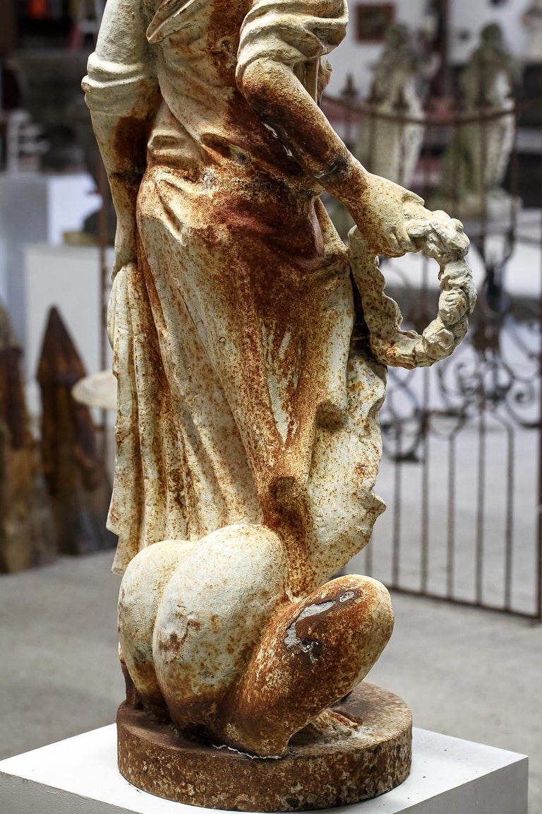 Mid-20th Century Large Cast Iron Maiden Statue at 1stDibs