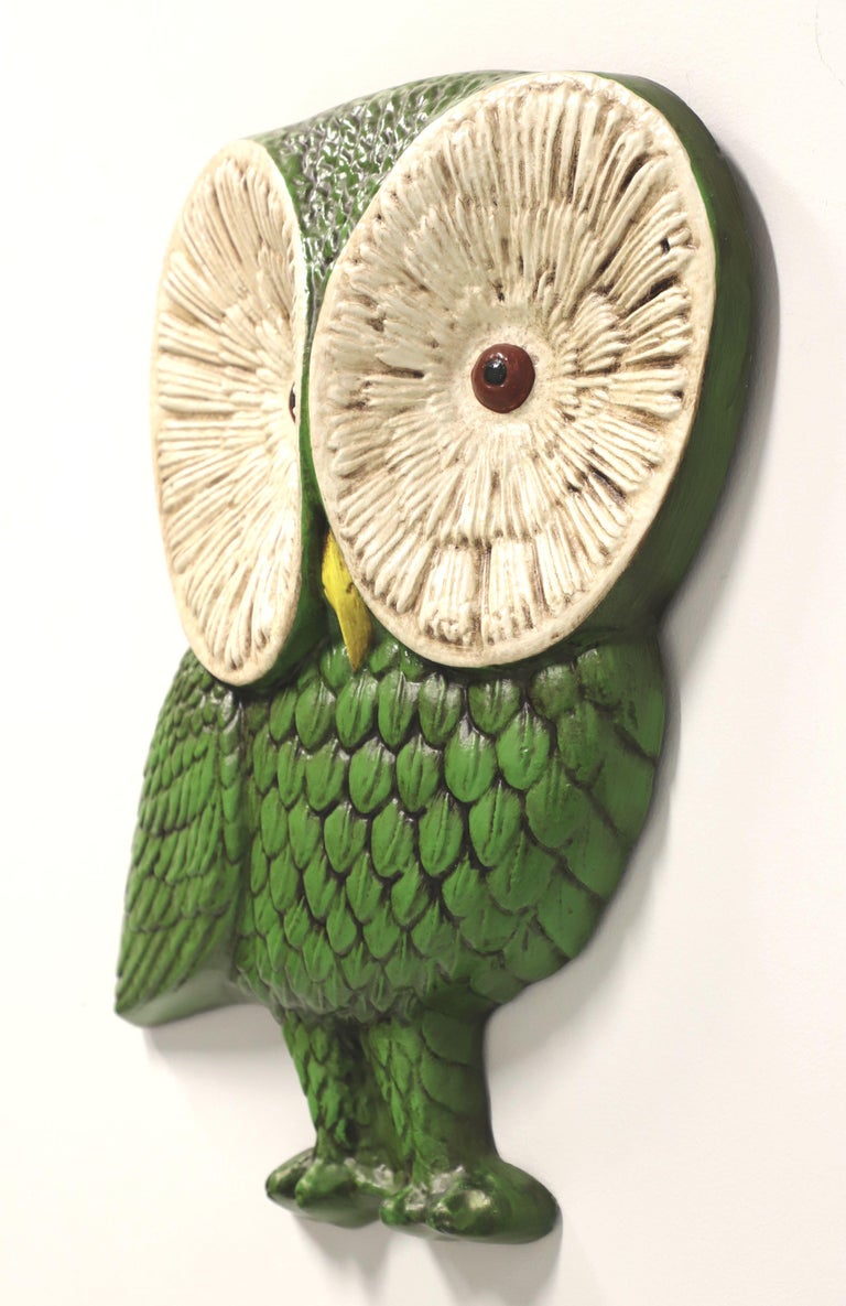 Mid 20th Century Large Ceramic Owl Wall Hanging For Sale at 1stDibs