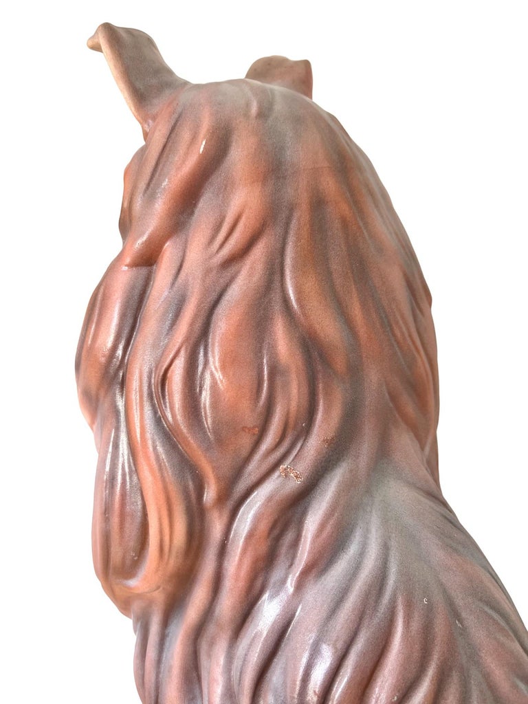 Mid 20th Century Large Scale Terracotta Collie Dog Statue For Sale at ...
