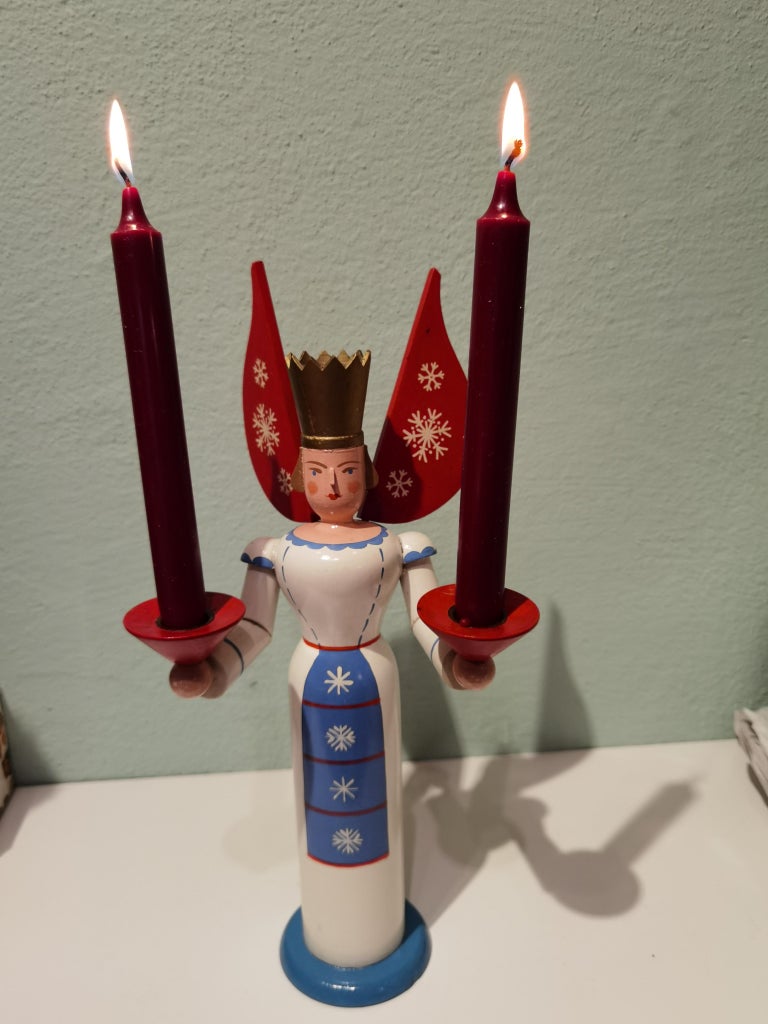 Mid-20th Century Large Vintage German Christmas Angel Sculpture at 1stDibs