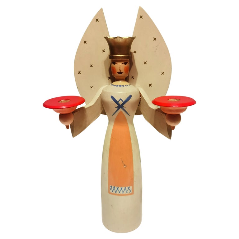 Mid-20th Century Large Vintage German Christmas Angel Sculpture For ...