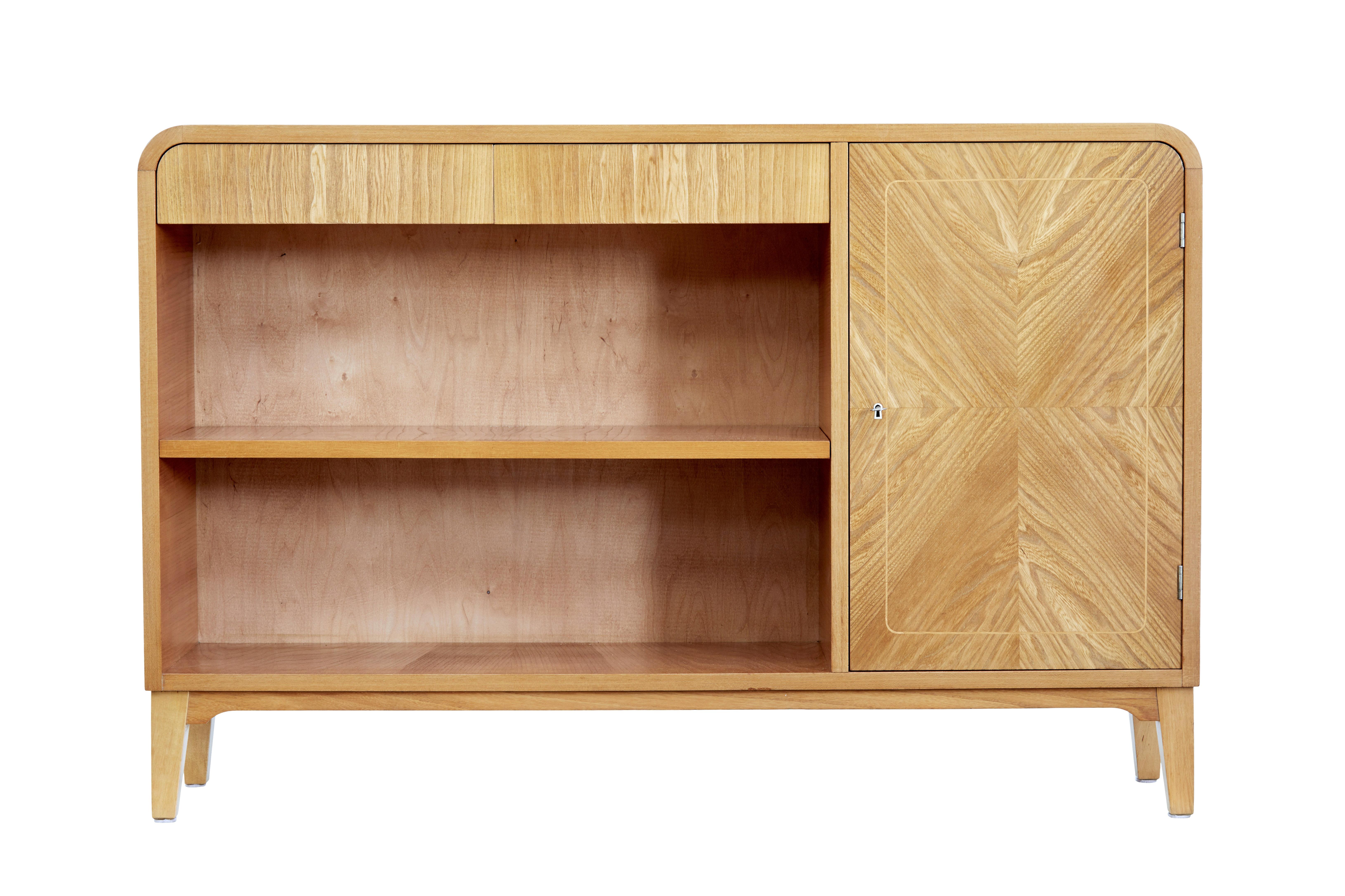 Mid 20th Century Low Open Elm Bookcase at 1stDibs | mid century low ...