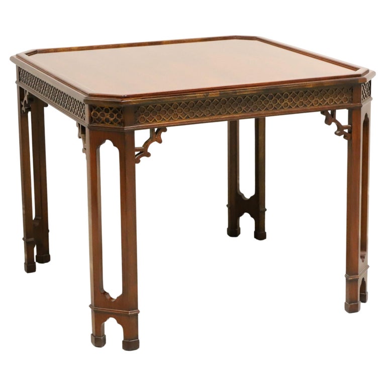 Mid 20th Century Mahogany Chinese Chippendale Square Game Table For ...