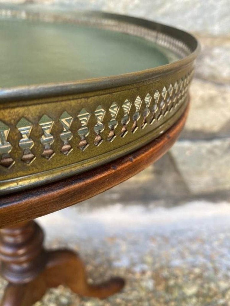 Mid-20th Century Mahogany Gallery Martini Table with Brass Rim and ...