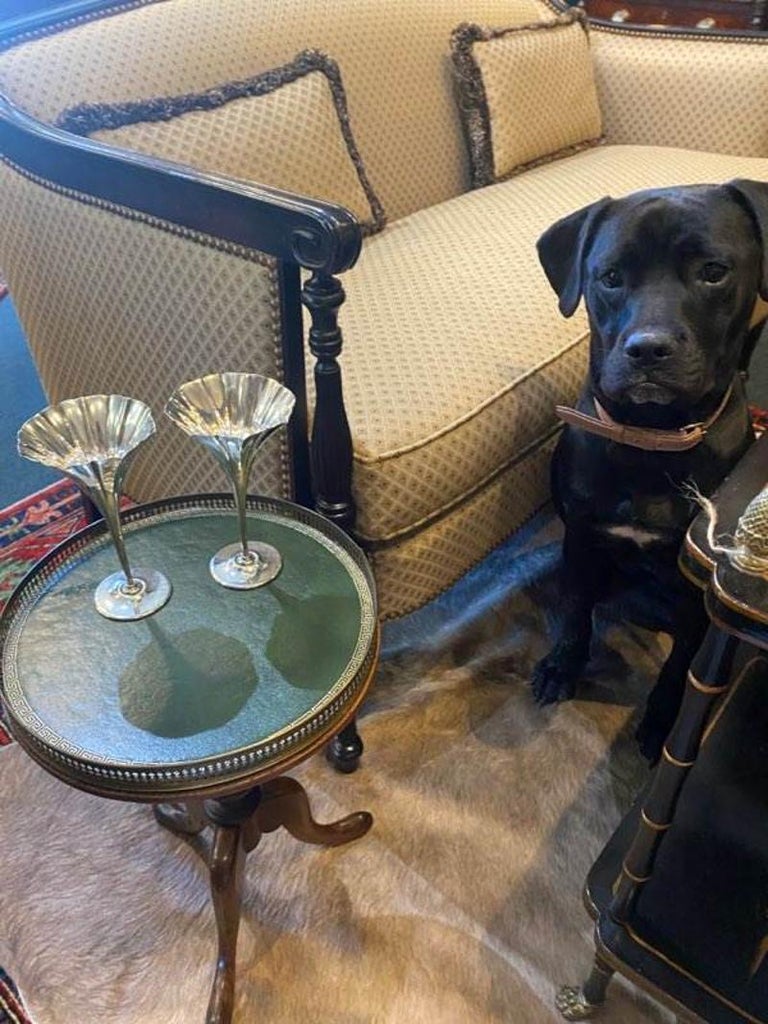 Mid-20th Century Mahogany Gallery Martini Table with Brass Rim and ...