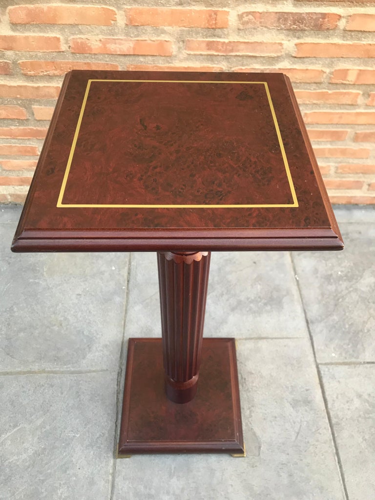Mid-20th Century Mahogany Wood Square Top Pedestal Table For Sale at ...