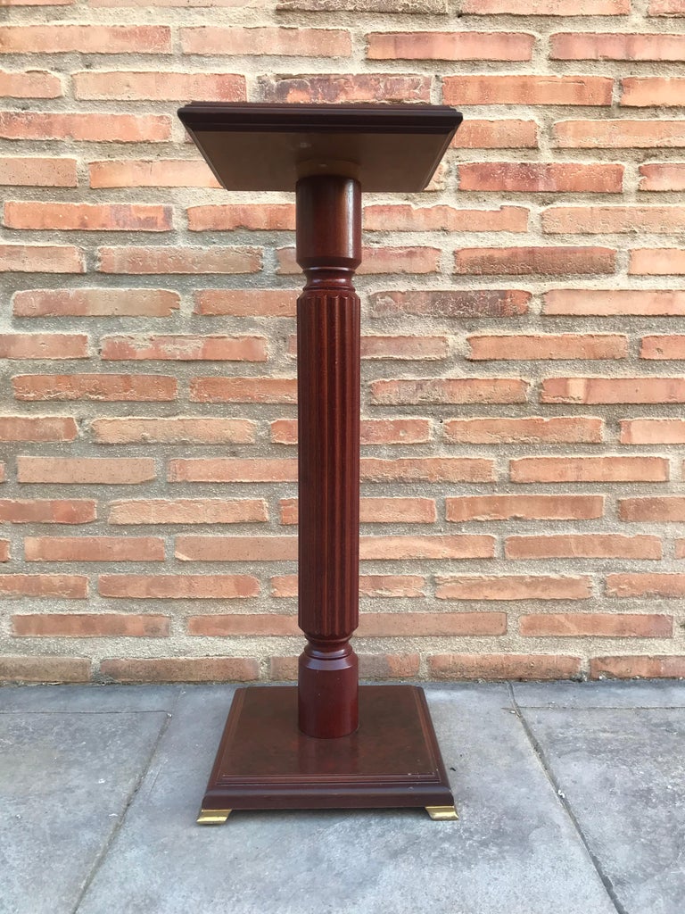 Mid-20th Century Mahogany Wood Square Top Pedestal Table For Sale at ...