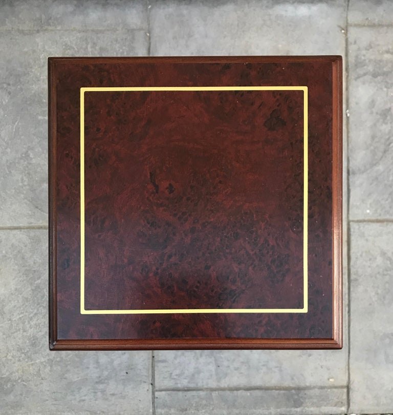 Mid-20th Century Mahogany Wood Square Top Pedestal Table For Sale at ...