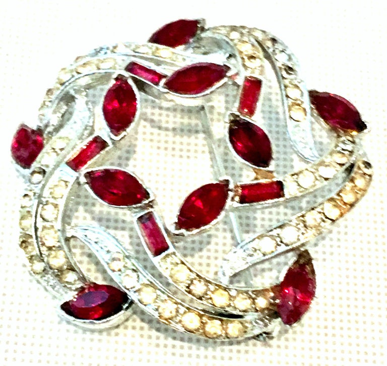 Mid-20th Century Marcel Boucher Style Silver and Austrian Crystal ...