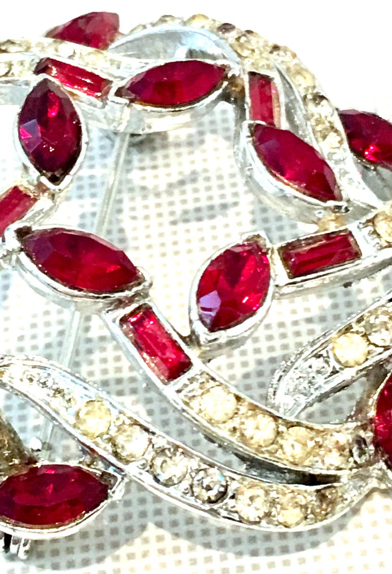 Mid-20th Century Marcel Boucher Style Silver and Austrian Crystal ...
