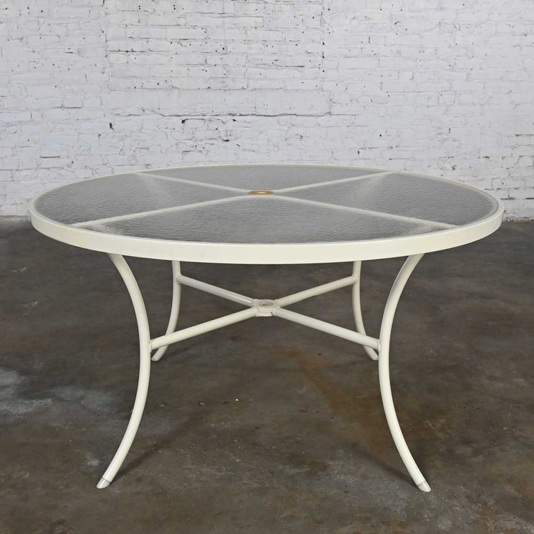 Mid-20th Century MCM Tropitone Outdoor Table w/ Curved Legs and Round ...