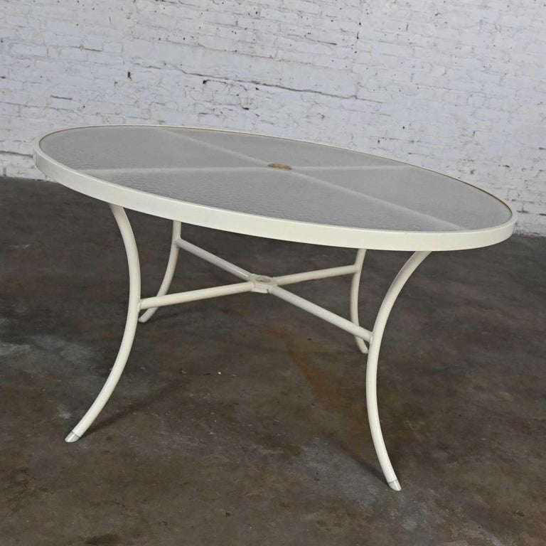 Mid-20th Century MCM Tropitone Outdoor Table w/ Curved Legs and Round ...