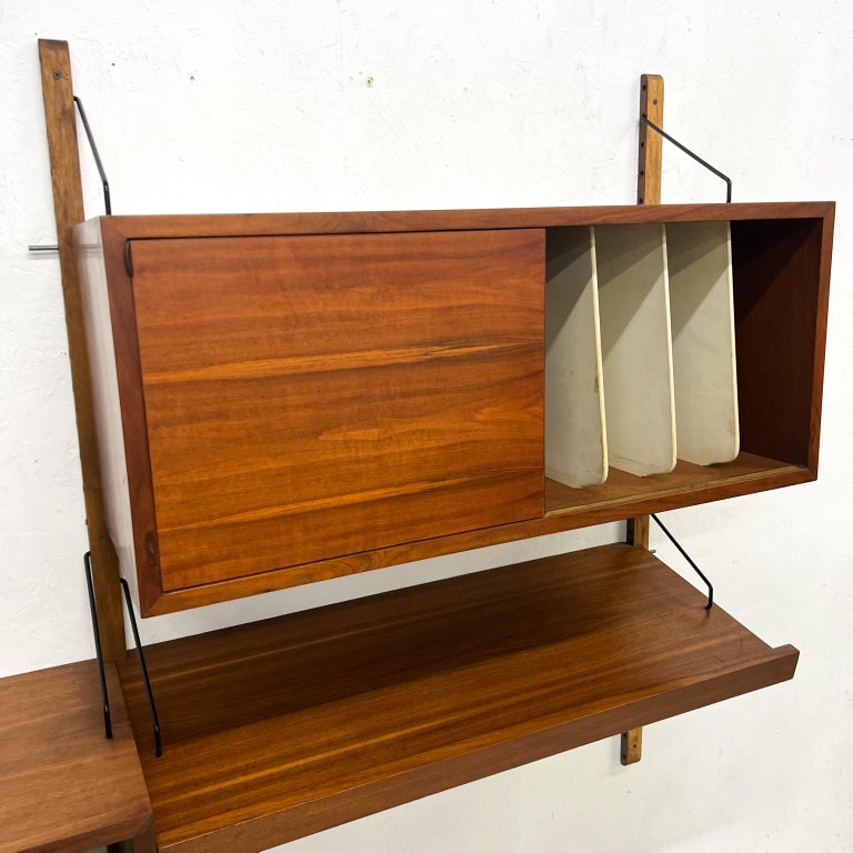 1960s Modern Scandinavian Two Bay Wall Unit System Record Cabinet Style ...
