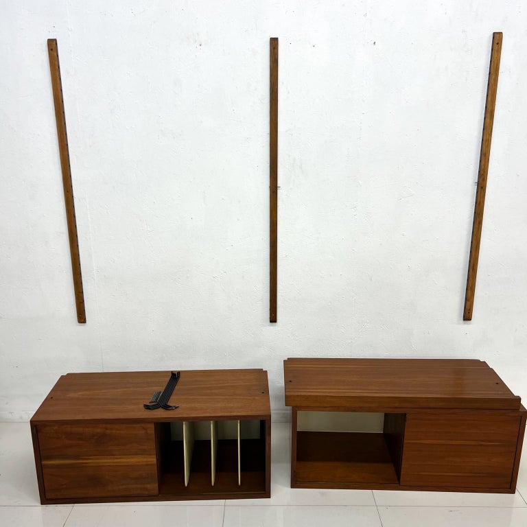 1960s Modern Scandinavian Two Bay Wall Unit System Record Cabinet Style ...