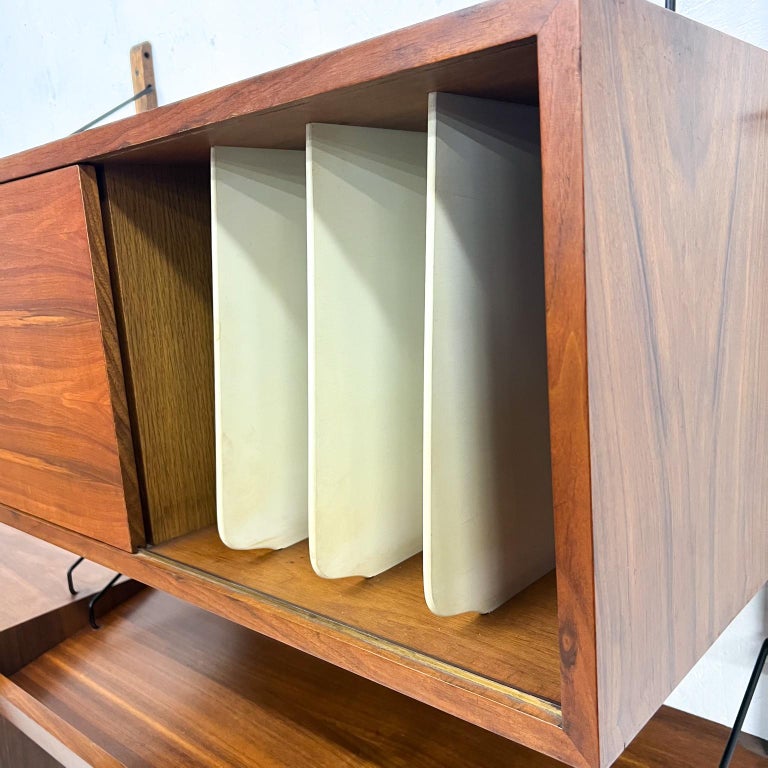 1960s Modern Scandinavian Two Bay Wall Unit System Record Cabinet Style ...