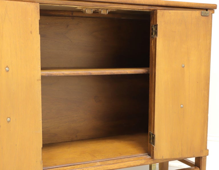 Mid 20th Century Modern Walnut Narrow Console Cabinet at 1stDibs