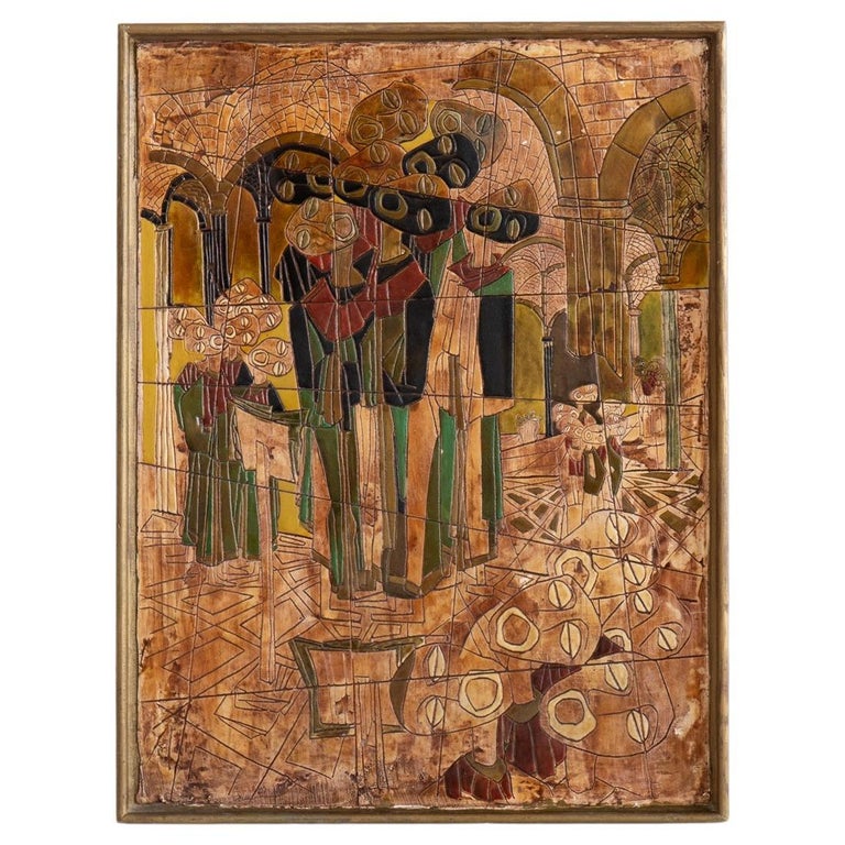 Mid-20th Century Modernist Ceramic Panel For Sale at 1stDibs