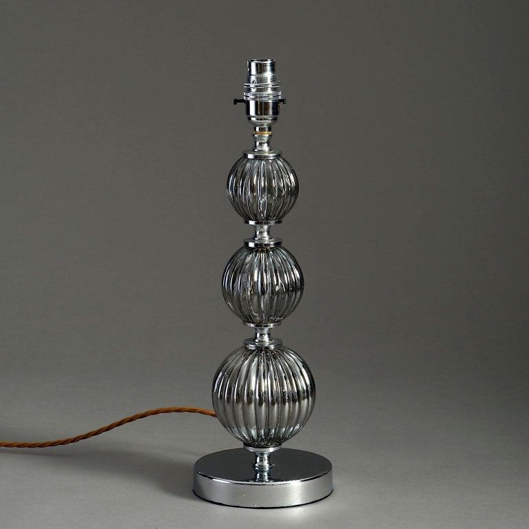 Mid-20th Century Modernist Glass and Chrome Table Lamp For Sale at 1stDibs