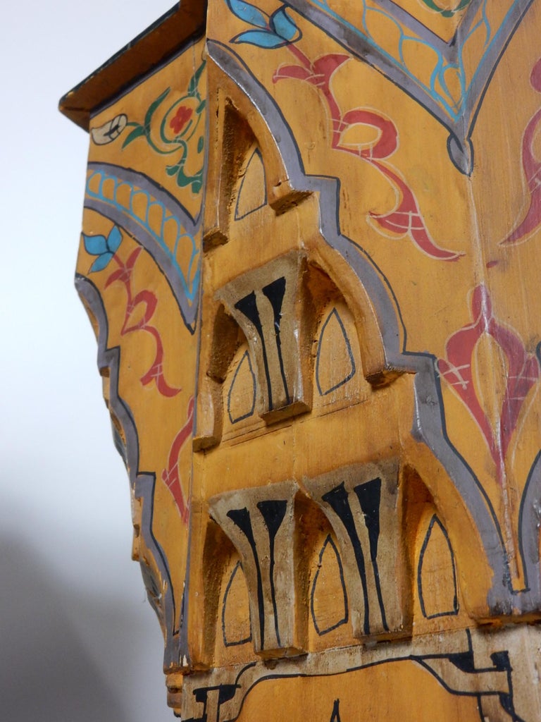 Mid-20th Century Moroccan Bohemian Hand Painted Octagonal Star Pedestal ...