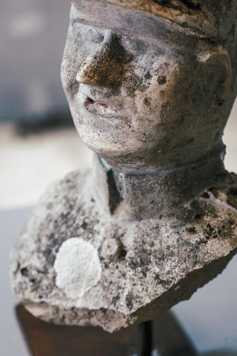 Mid-20th Century Naive Weathered Concrete Bust For Sale at 1stdibs