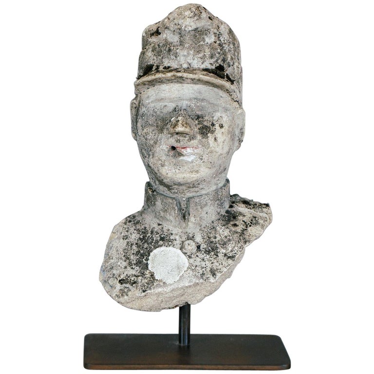 Mid-20th Century Naive Weathered Concrete Bust at 1stDibs