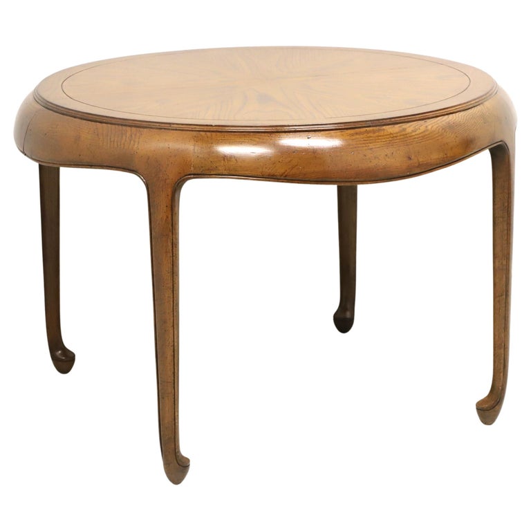Mid 20th Century Oak Asian Inspired Round Dining Table For Sale at 1stDibs