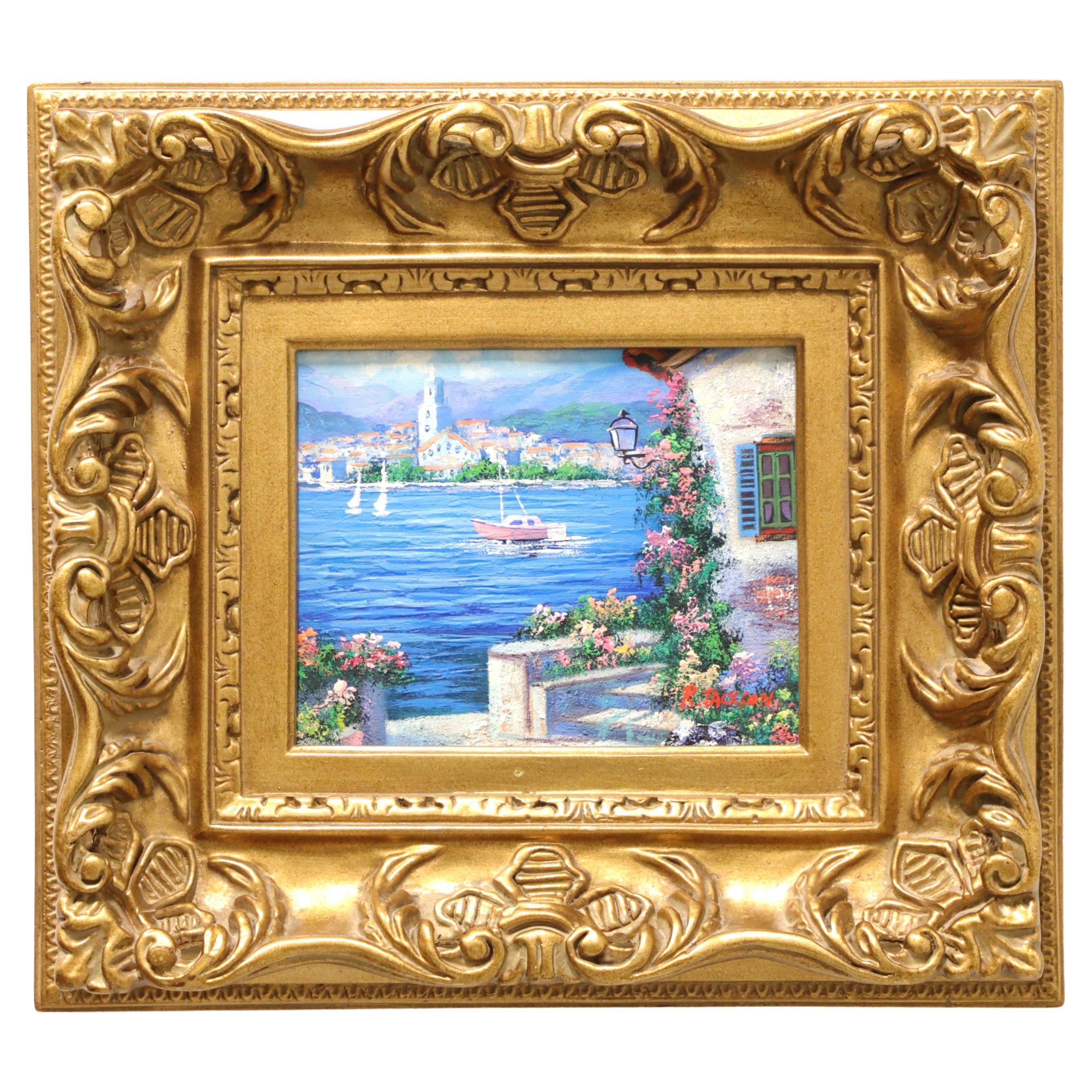 Mid 20th Century Oil On Canvas Painting Sailboats In Moody Harbour Mid 20th Century Oil On Canvas Painting Sailboats In Moody Harbour