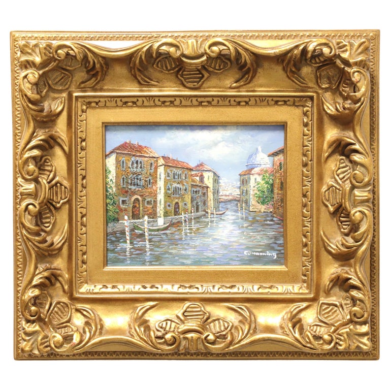 Mid 20th Century Oil on Canvas Painting - Venice Canal Scene - Signed C ...