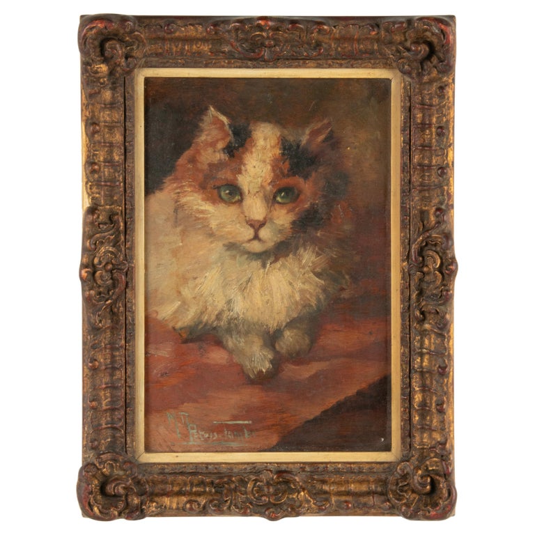 Mid 20th Century Oil Painting of a Cat by Madeleine Peters-Tombu For ...