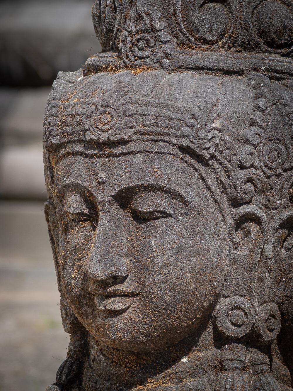 Mid 20th century old lavastone head of the god Brahma with 3 faces For ...