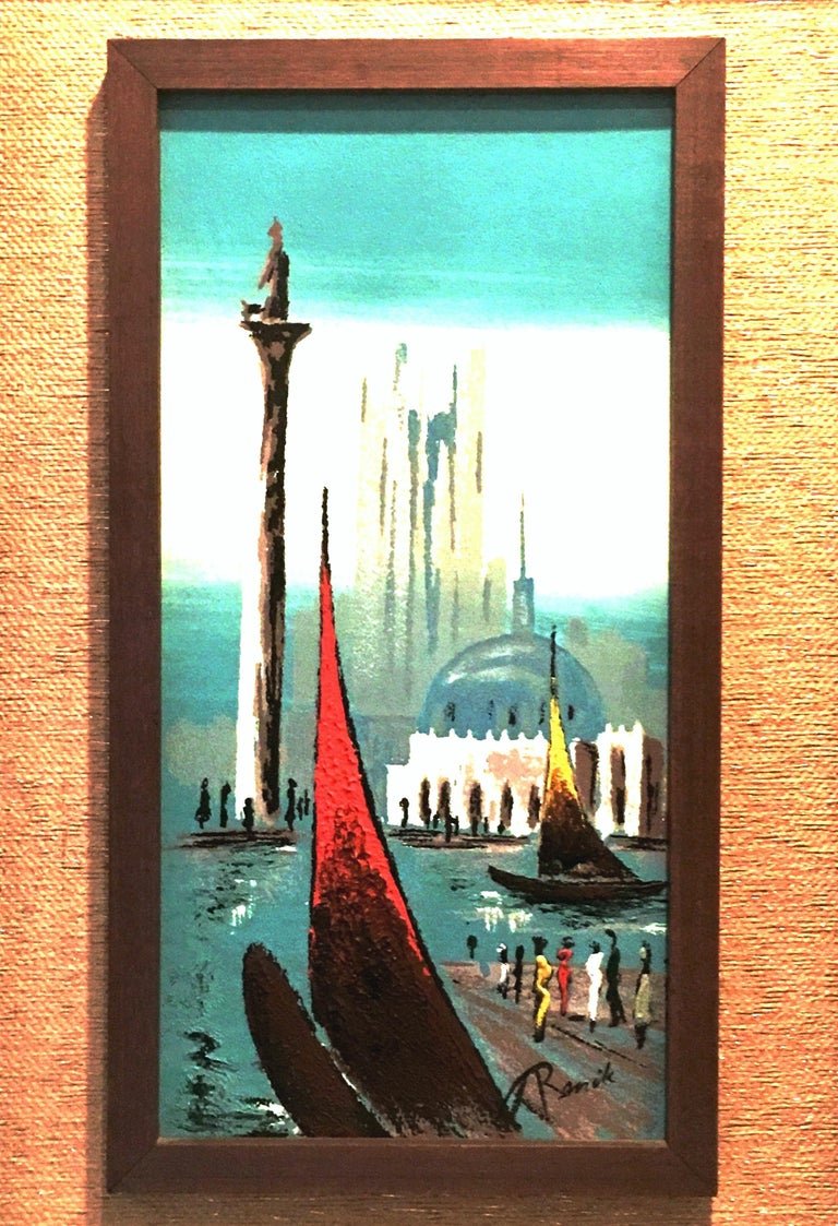 Mid-20th Century Original Oil On Canvas Board Painting By, Ranik For ...